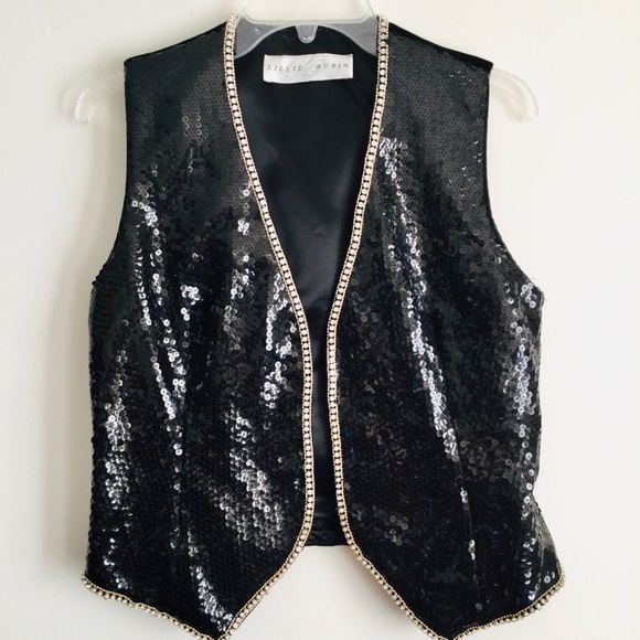 Lillie Rubin | Jackets & Coats | Vintage Glam Black Sequin Velour ...